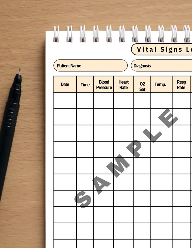 Printable Vitals Sheet for Nurses, SNF Vitals , LTC Vital Sheet ...