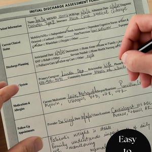 Inpatient Case Manager Initial Discharge Assessment Form, Hospital ...