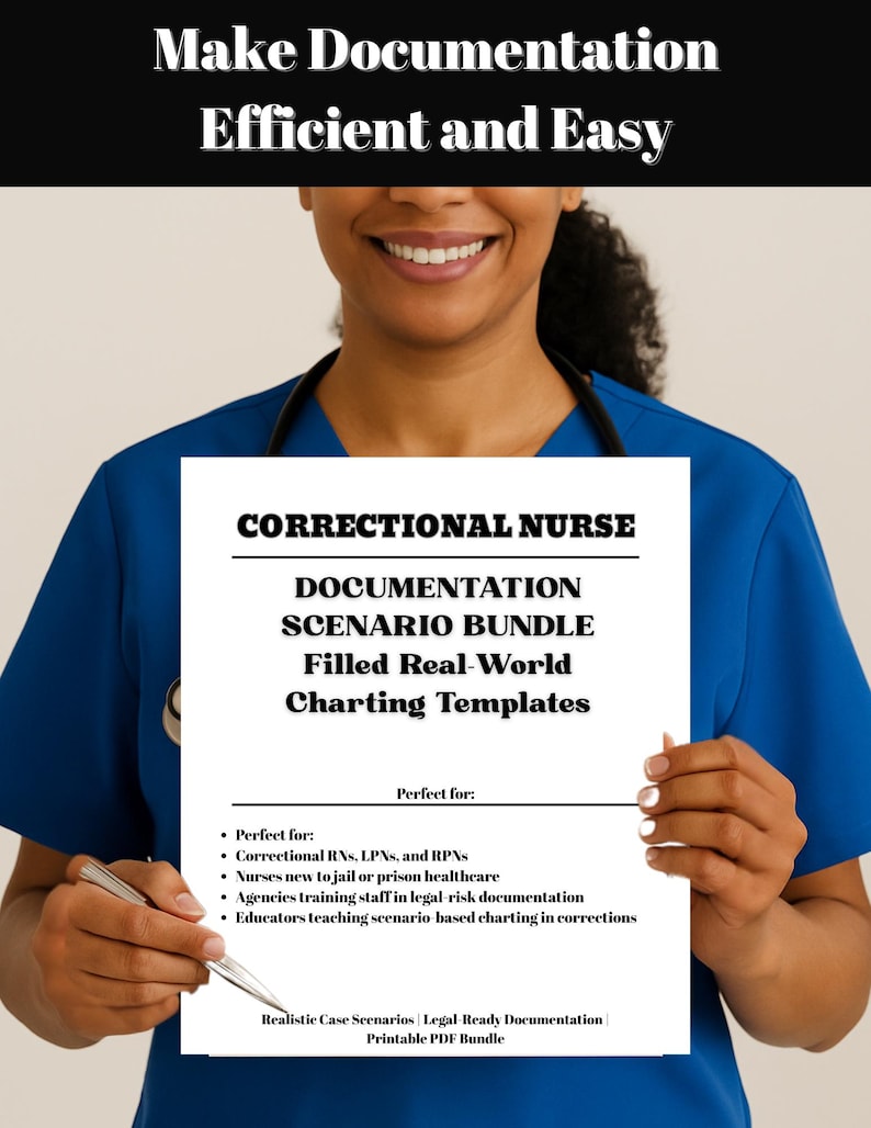 Correctional Nurse Charting Bundle, Prison Nurse Documentation Pdf ...