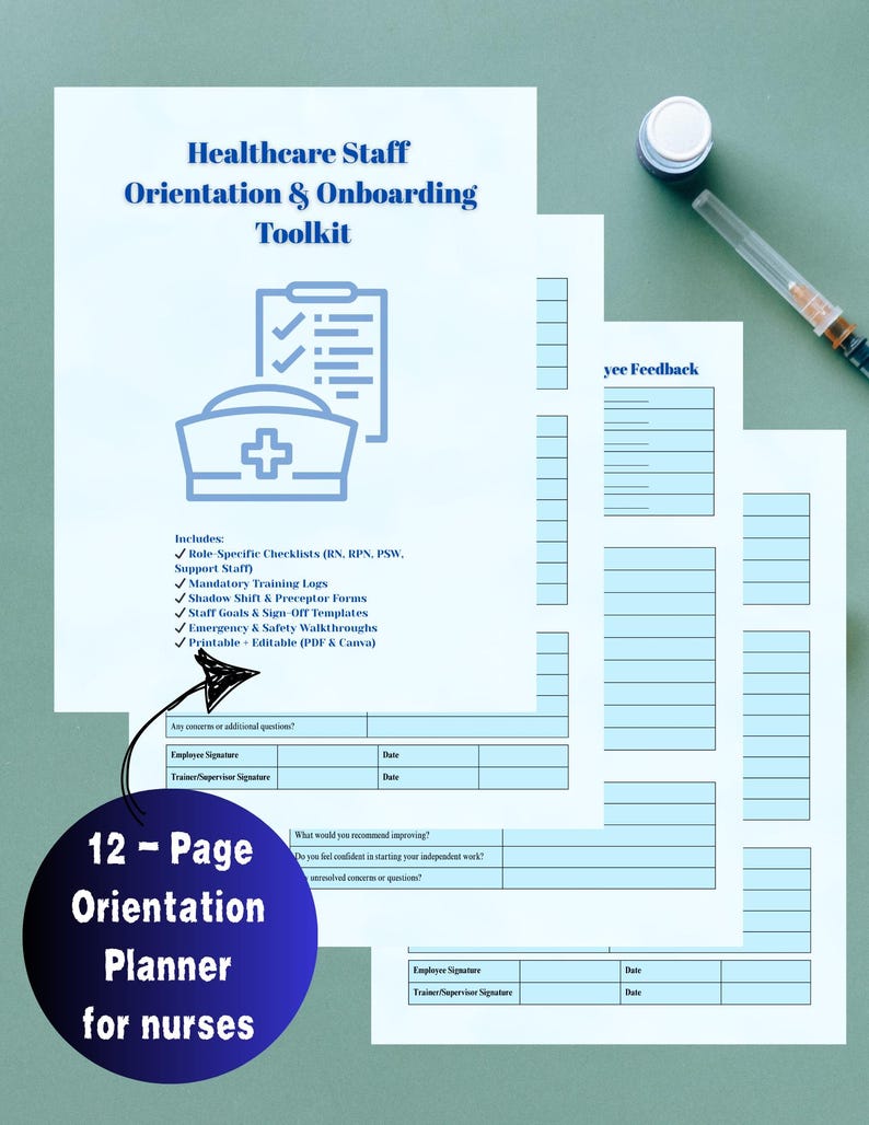 Healthcare Staff Orientation Toolkit, Editable Nurse Onboarding PDF ...