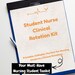 Student Nurse Clinical Rotation Kit | Printable Templates, SBAR, Care ...