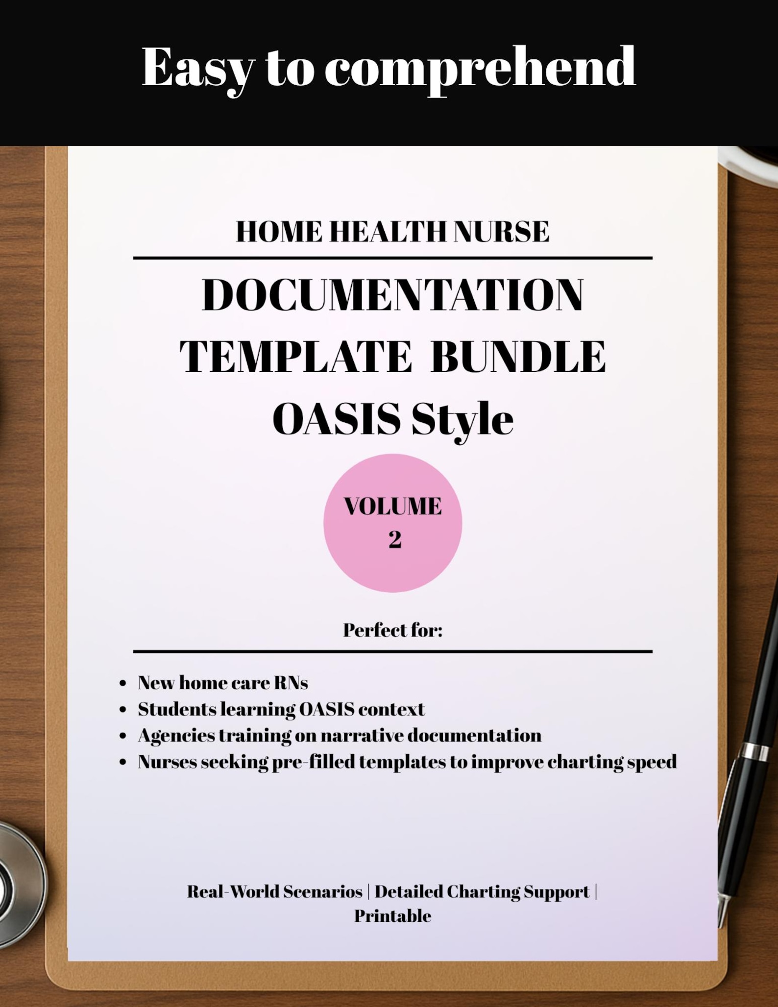 Home Health Nursing Notes Bundle, Printable Charting Templates, 25 Real ...