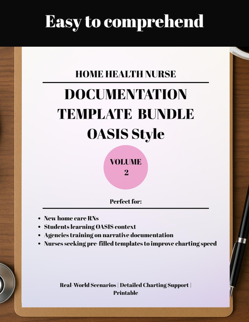 Home Health Nursing Notes Bundle, Printable Charting Templates, 25 Real ...