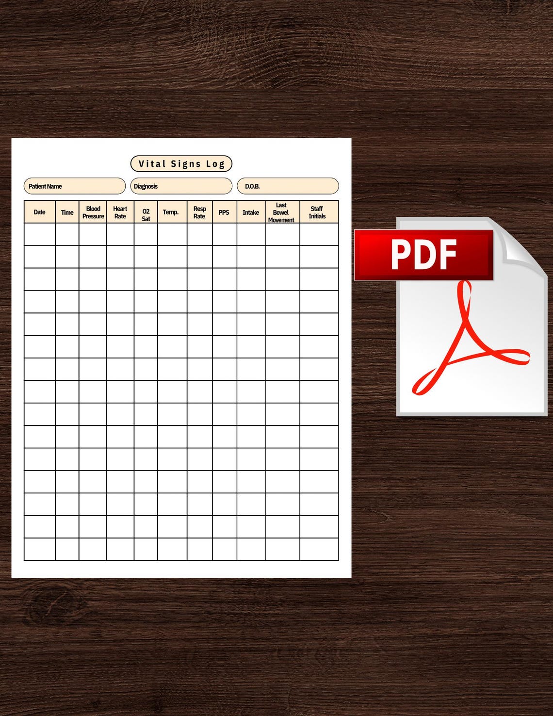 Printable Vitals Sheet for Nurses, SNF Vitals , LTC Vital Sheet ...