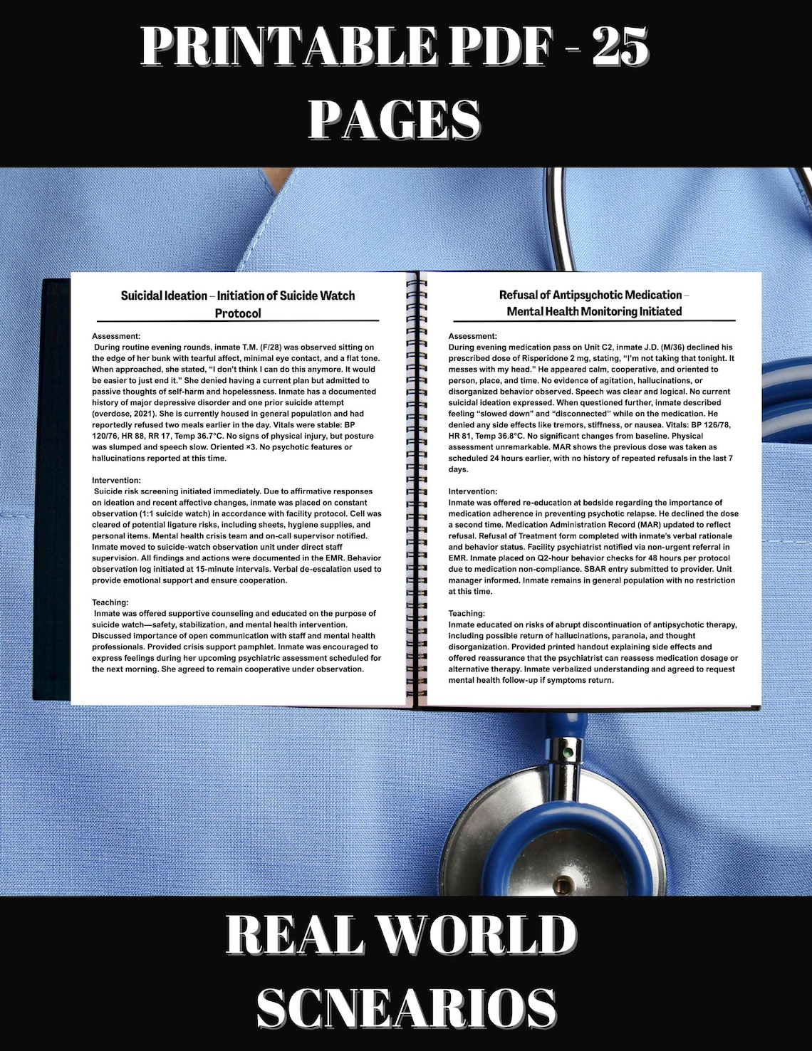 Correctional Nurse Charting Bundle, Prison Nurse Documentation Pdf ...
