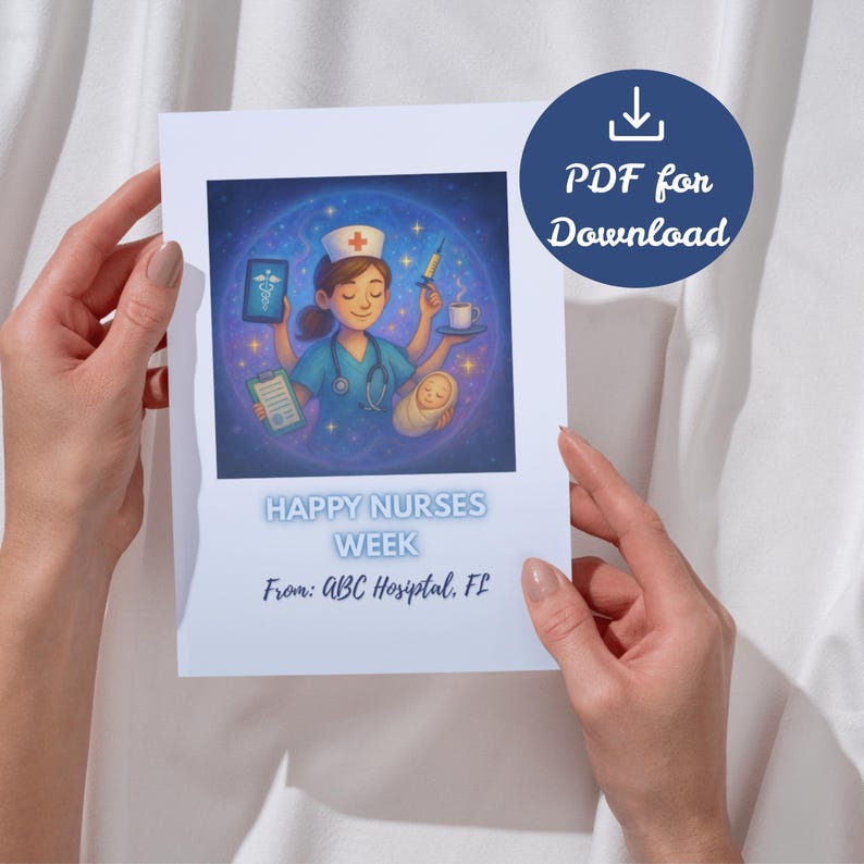 Nurses Week Card Printable, Nurse Appreciation Card, Nurse Thank You ...