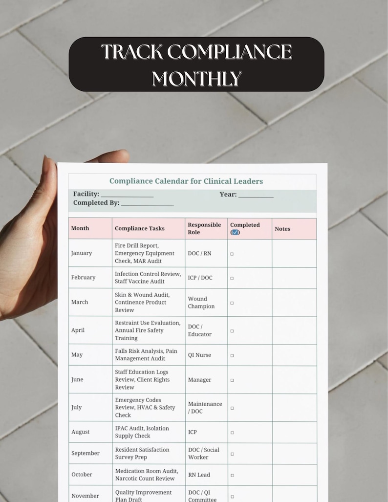 Nurse Manager Daily Checklist , Doc Daily Task List , Director of Care ...