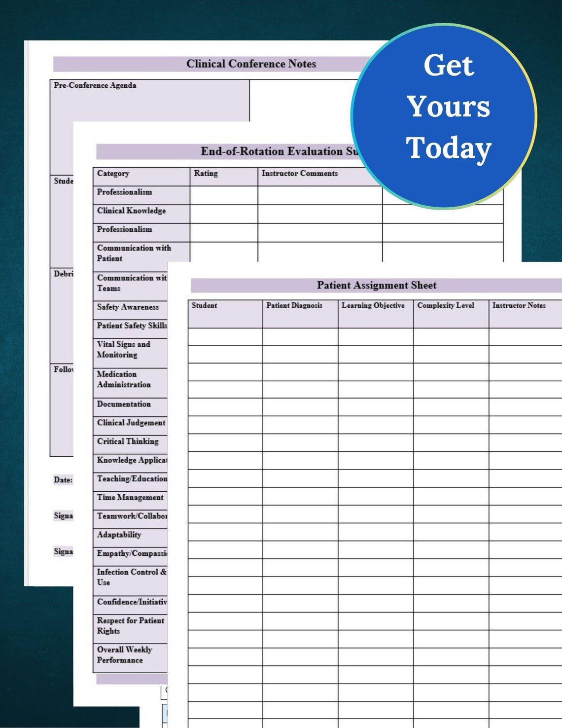 10 Page Clinical Instructor Toolkit, Nursing Education Printable ...