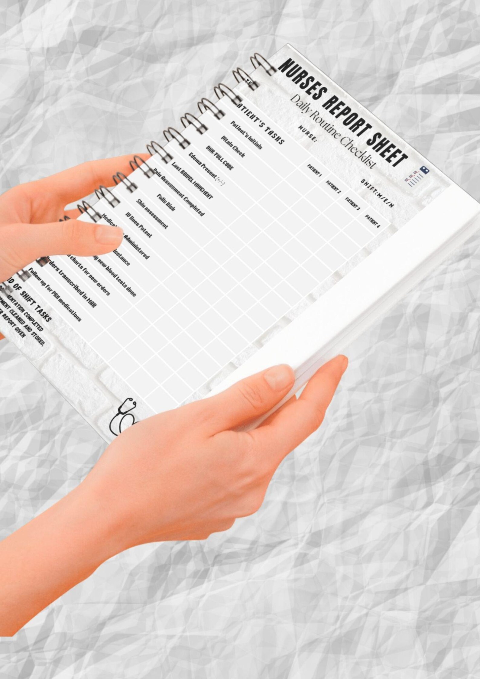 Nurses Daily Routine Checklist | Printable Nurse Report Sheet Template ...