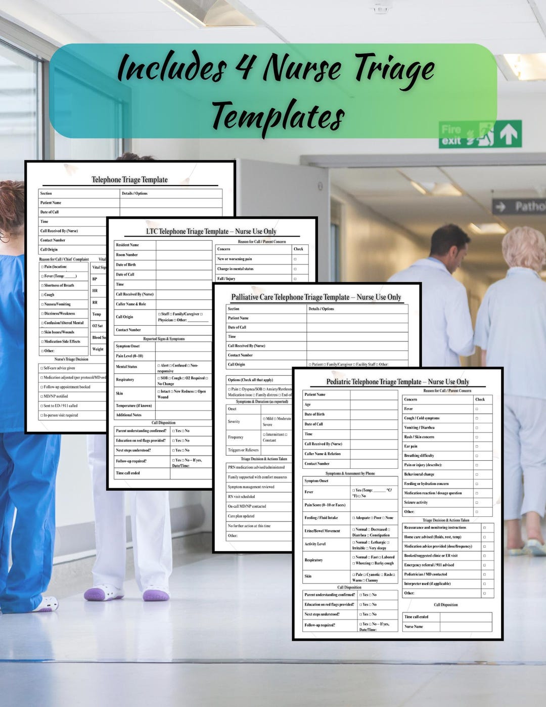Telephone Triage Worksheet + Call Log – Non Editable PDF for Clinic ...