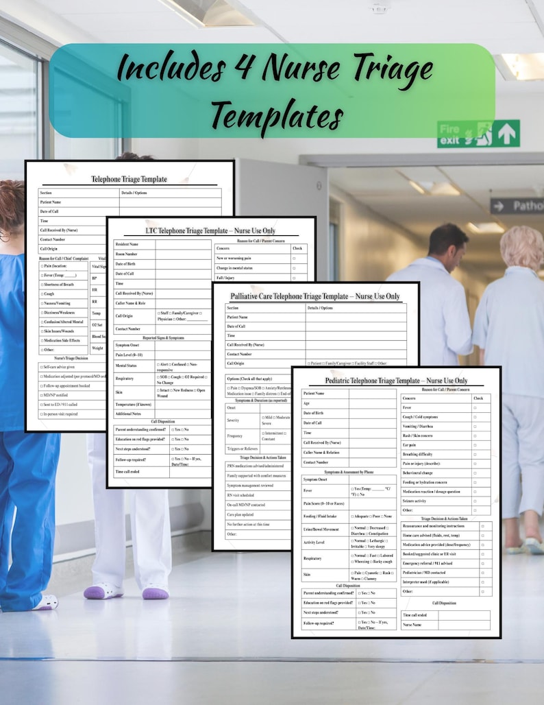 Telephone Triage Worksheet + Call Log – Non Editable PDF for Clinic ...