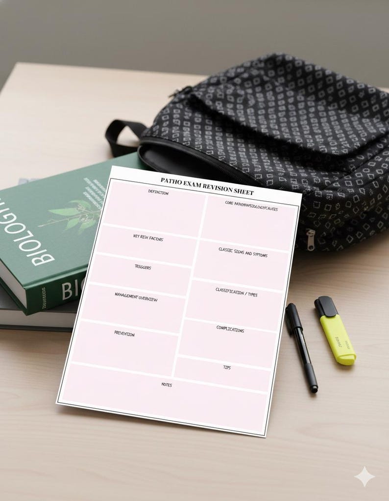 Editable Pathophysiology Exam Review Sheet Disease Management Study ...