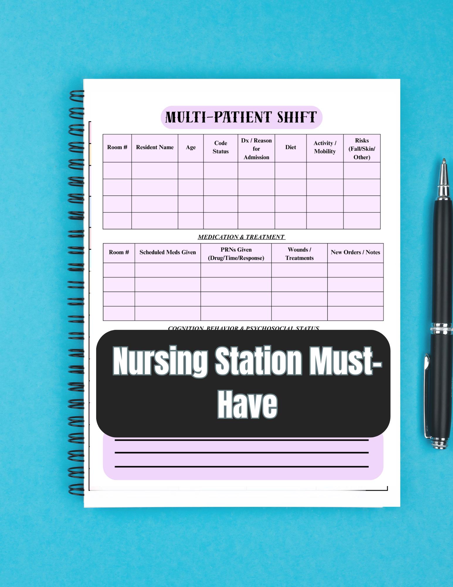 Nursing Shift Report Bundle, LTC Report Sheets, Editable Nurse Handover ...