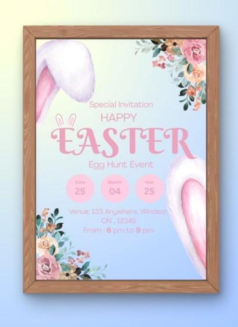 Easter Egg Hunt Flyer Template | Printable Easter Party Invitation ...