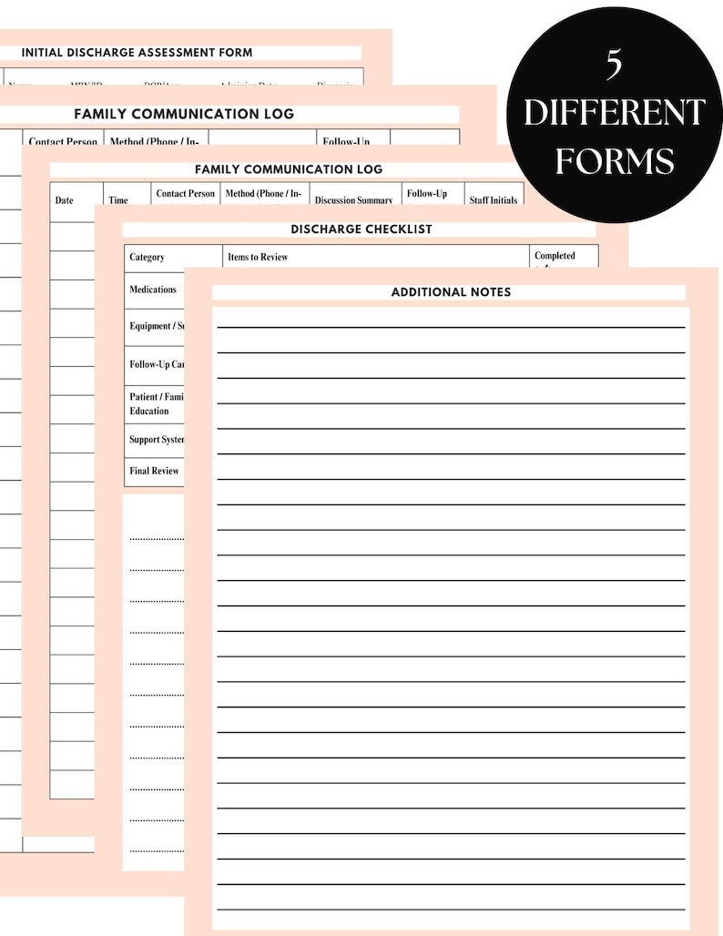 Inpatient Case Manager Initial Discharge Assessment Form, Hospital ...
