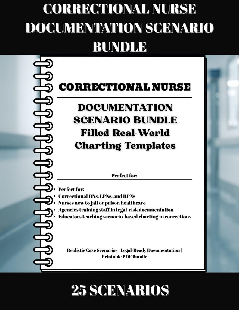 Correctional Nurse Charting Bundle, Prison Nurse Documentation Pdf ...