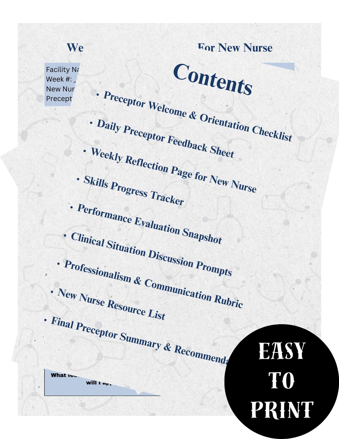 Preceptor Nurse Onboarding Toolkit, New Grad Nurse Orientation Binder ...