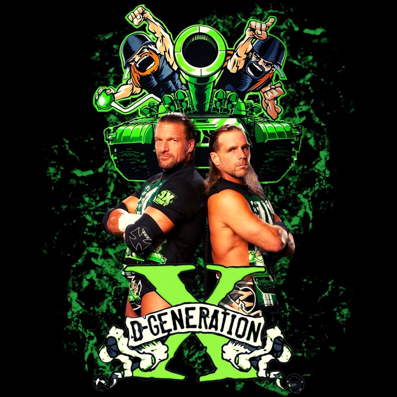 D-GENERATION X T Shirt Design. Png Digital 4500x5100 Px. WWE, Boxer, Retro, 90s Vintage, Bootleg ...
