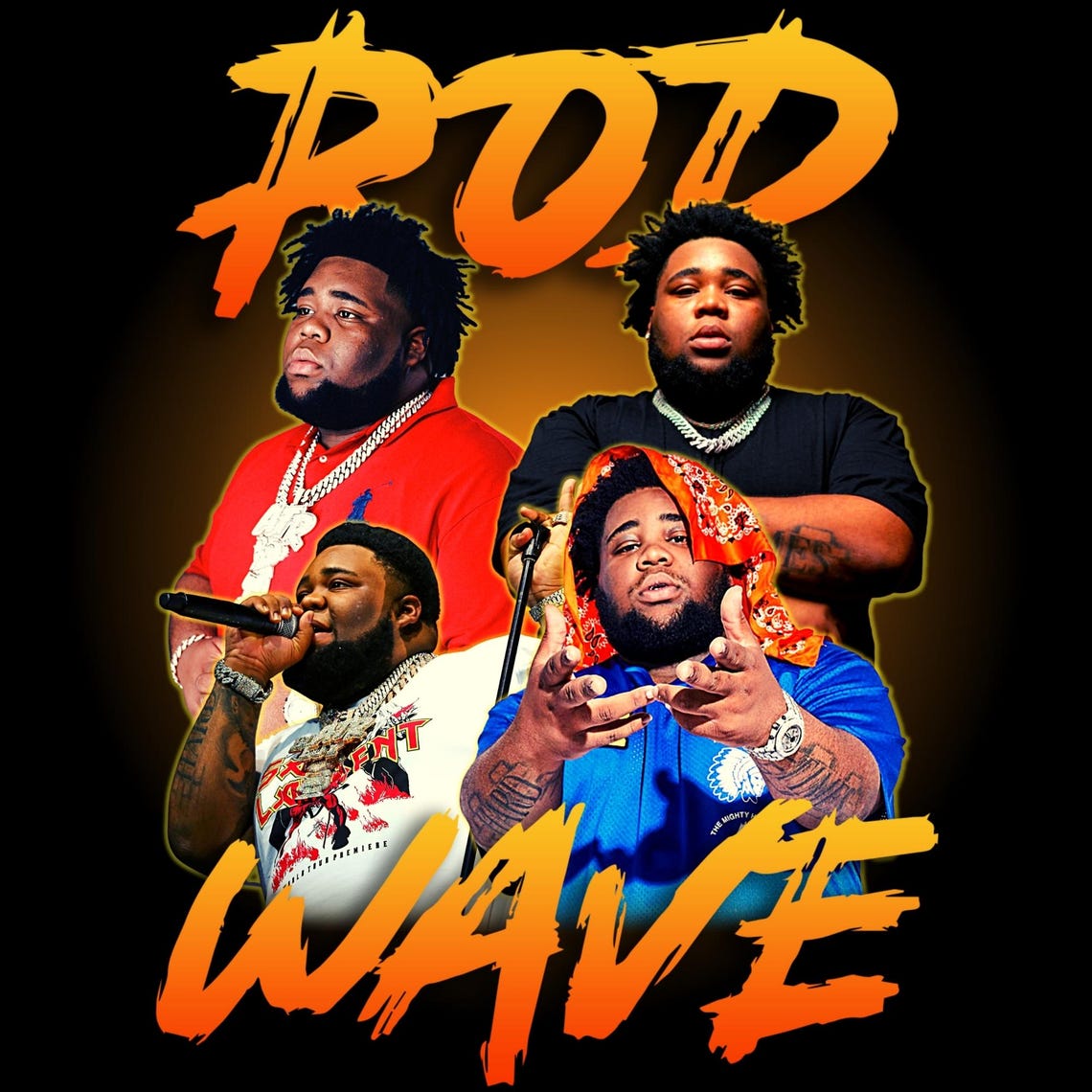 ROD WAVE T Shirt Design. PNG Digital 4500x5100 Px. Rap Rapper, Hiphop ...