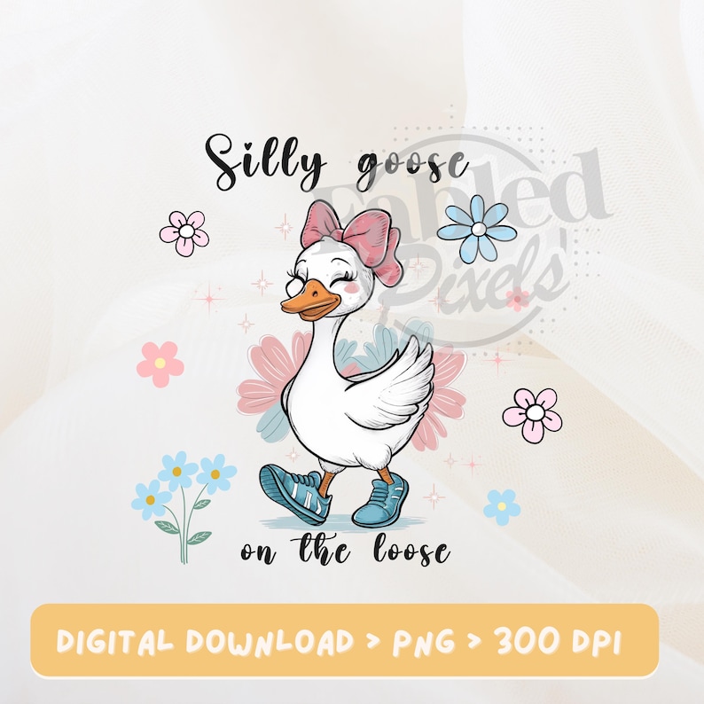 Funny Goose Clipart | Silly Goose on the Loose PNG | Cute Goose PNG ...