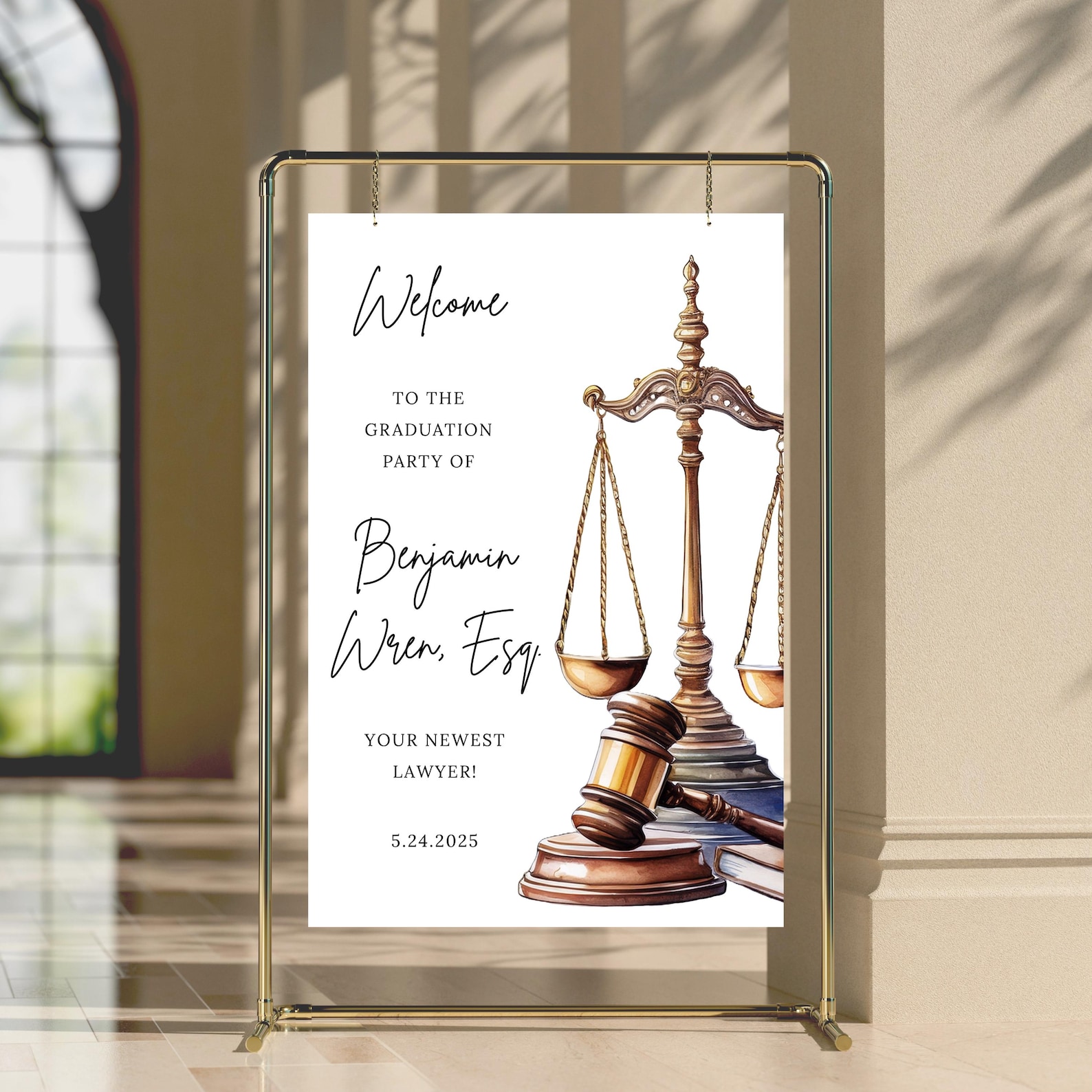 Lawyer Graduation Party Welcome Sign | Attorney Graduation Welcome Sign ...