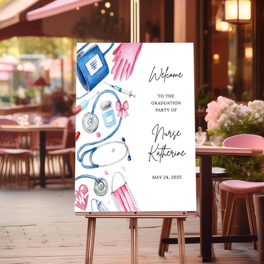 Nurse Graduation Welcome Sign | Nursing Graduation Welcome Sign Digital ...