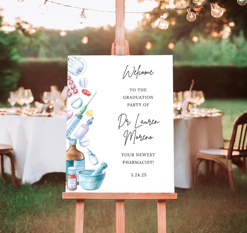 Pharmacist Graduation Party Welcome Sign | Pharmacy Grad Welcome Sign ...