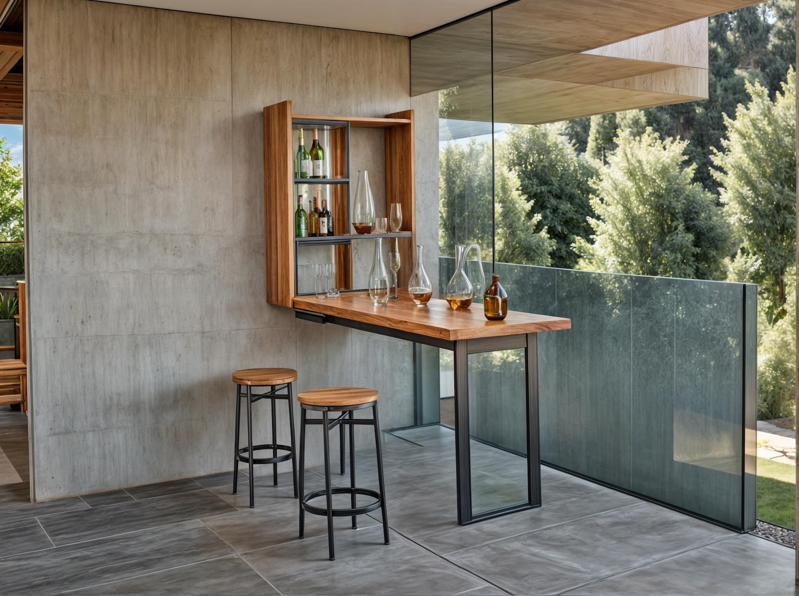 DIY Wall Mounted Murphy Bar Plans, Mini Bar Step by Step Build Plan ...