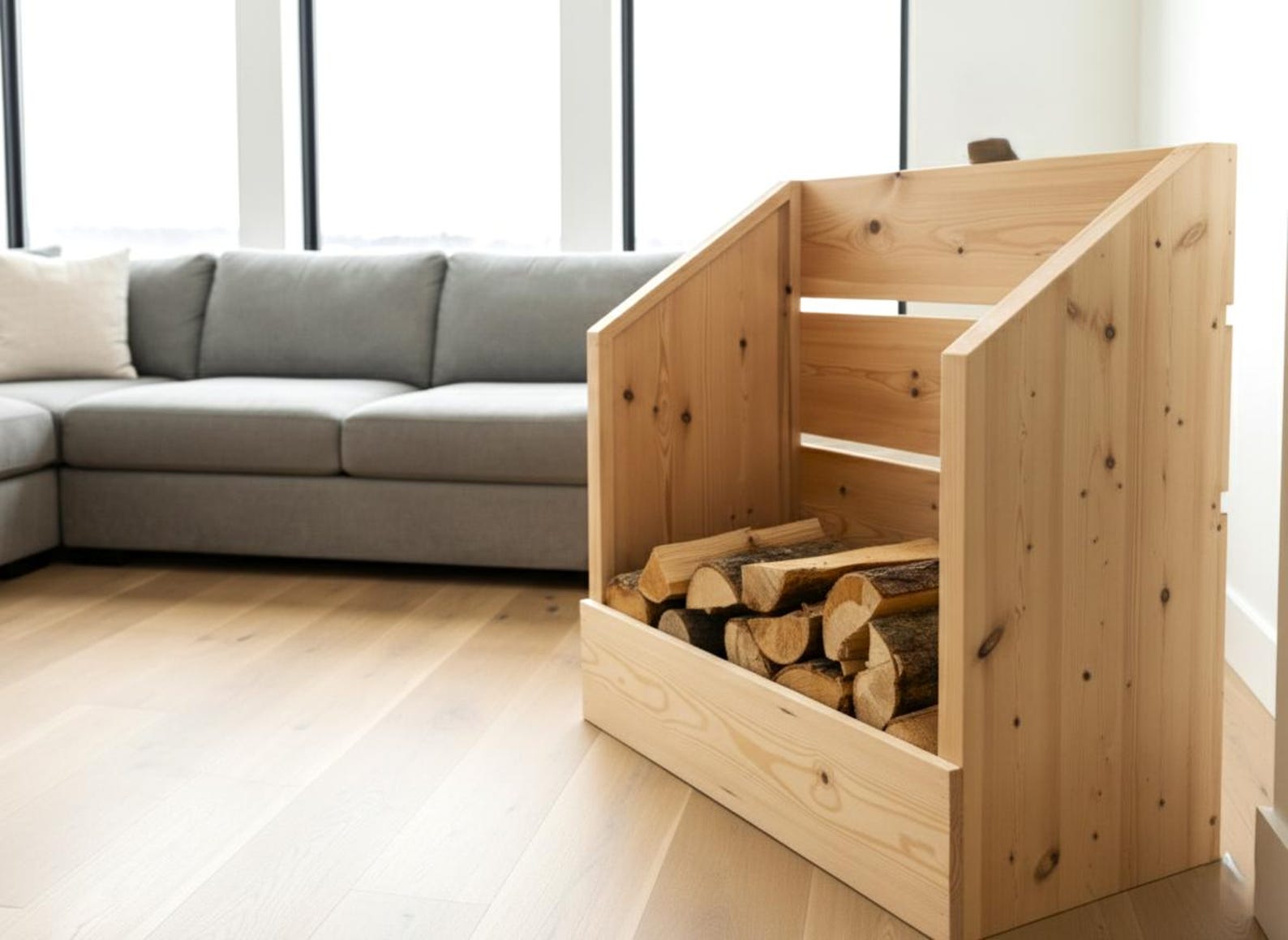 Firewood Storage Box Plan: Wooden Log Rack ,woodworking Plans (PDF ...