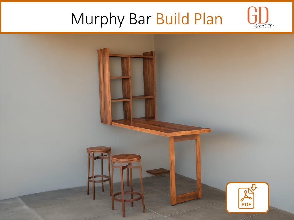 Outdoor Murphy Bar Plan: Fold-down Table, Woodworking Plans (PDF ...