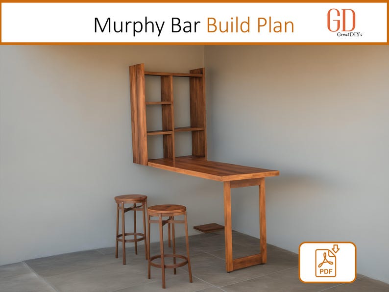 Outdoor Murphy Bar Plan: Fold-down Table, Woodworking Plans (PDF ...