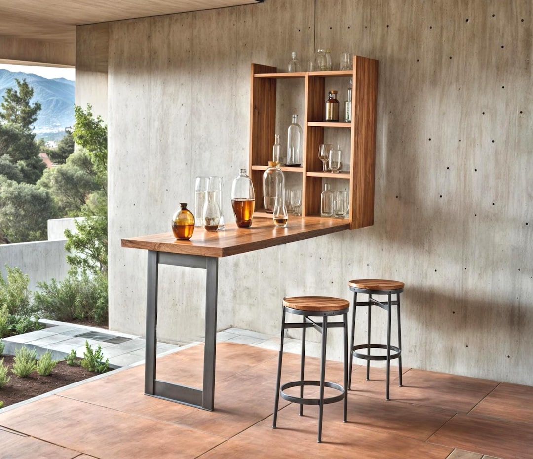 DIY Wall Mounted Murphy Bar Plans, Mini Bar Step by Step Build Plan ...