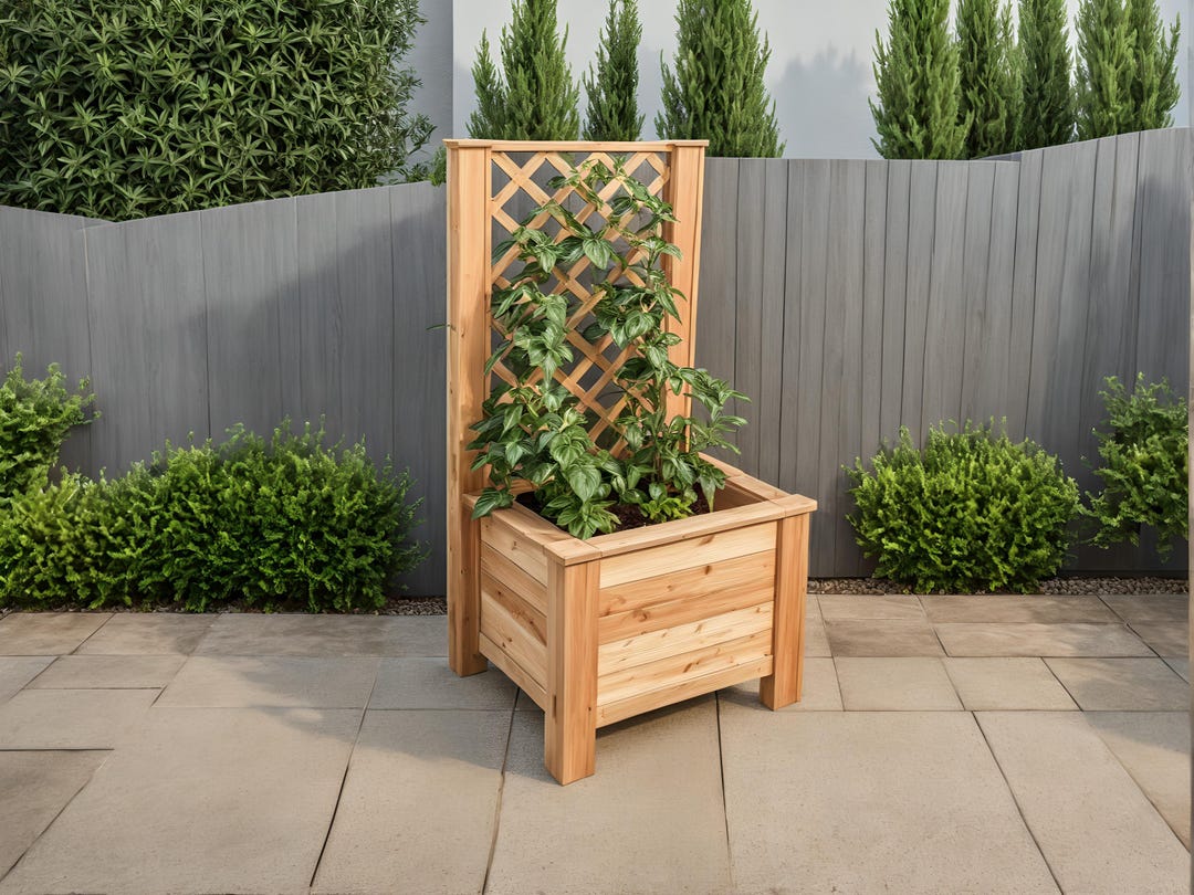 Planter Box With Trellis Plan: Woodworking Plans (PDF Download) - Etsy