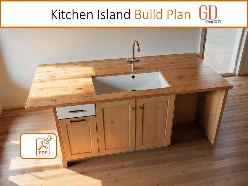 Kitchen Island Plan: Storage & Seating, Woodworking Plans (PDF Download ...
