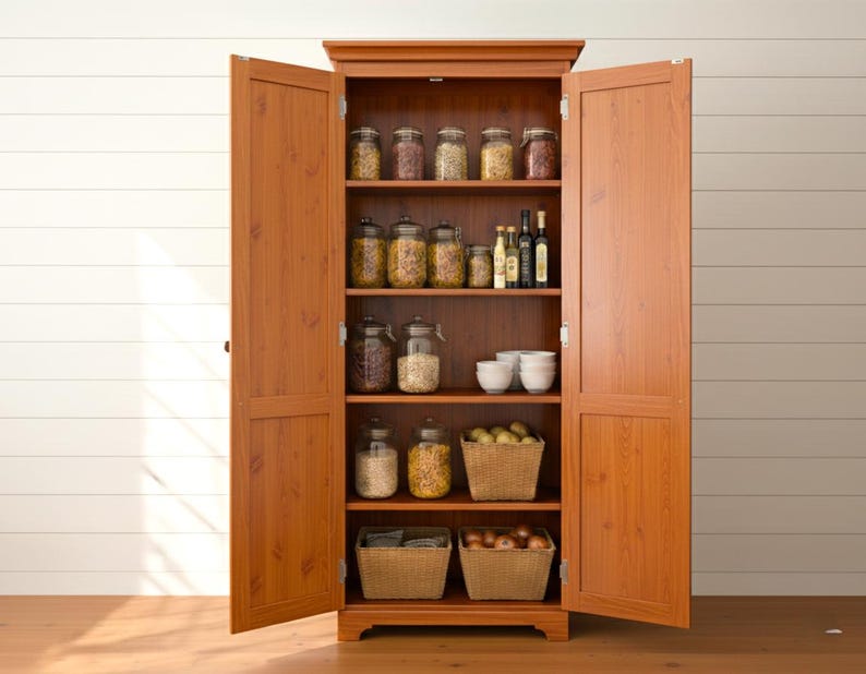 Rustic Storage Cabinet Woodworking Plans: Farmhouse Pantry (PDF ...