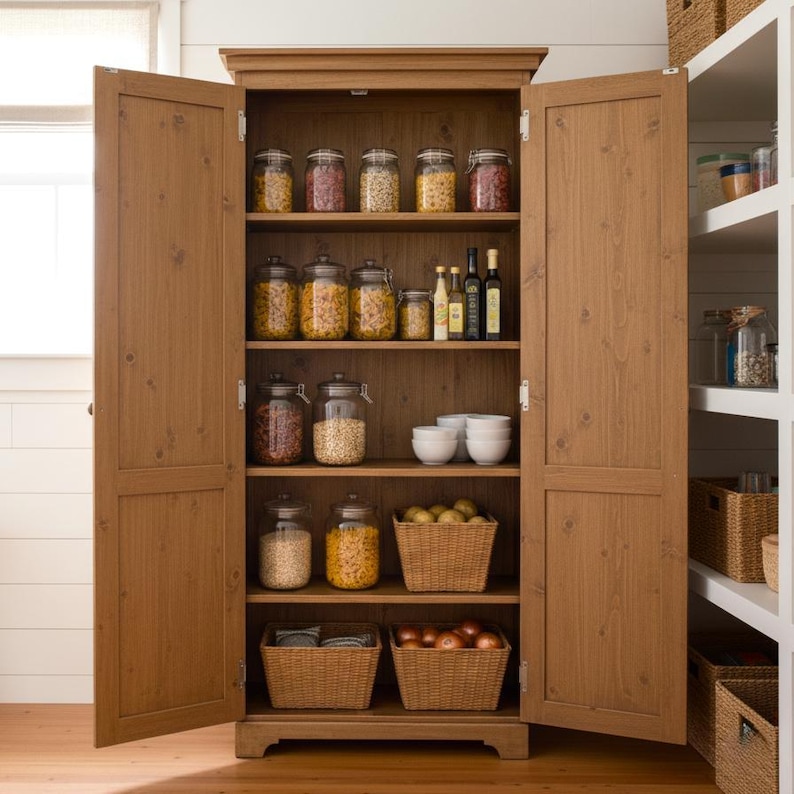 Rustic Storage Cabinet Woodworking Plans: Farmhouse Pantry (PDF ...