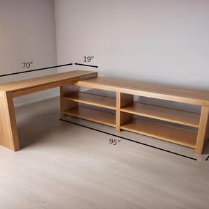Rotatable L-shape Desk Plan: Corner Desk With Bookshelf , Woodworking ...