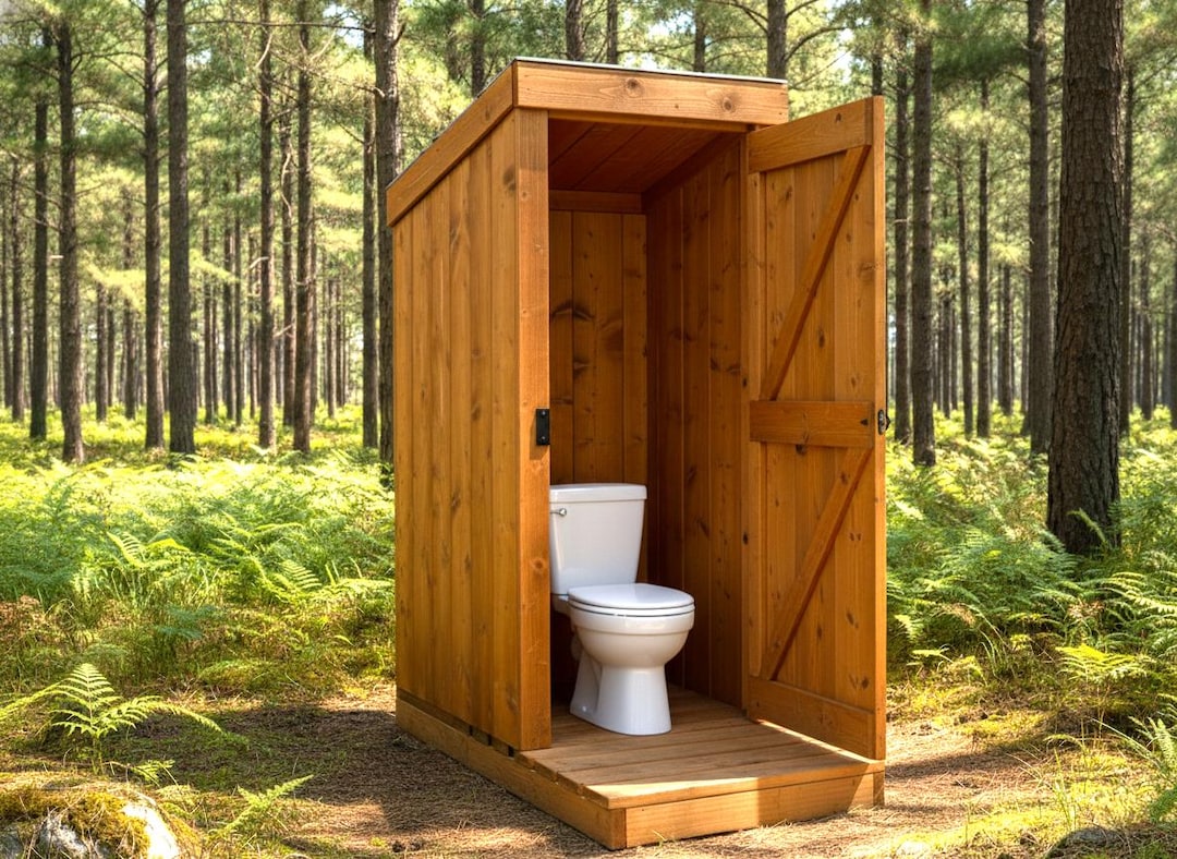 Outdoor Outhouse Toilet Plan – DIY Privacy Shed, Step-by-step PDF ...