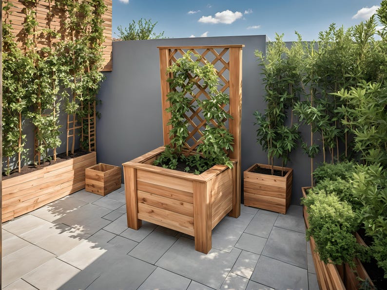 DIY Trellis With Planter Plan (planter Box Pdf, Plant Trellis Plans ...