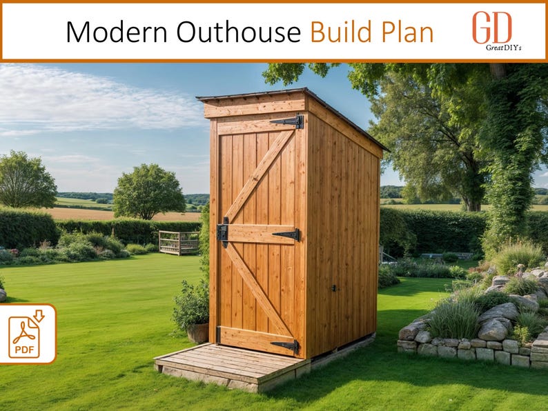 Outhouse Build Plan: Modern Composting Toilet Shed (PDF Download) - Etsy