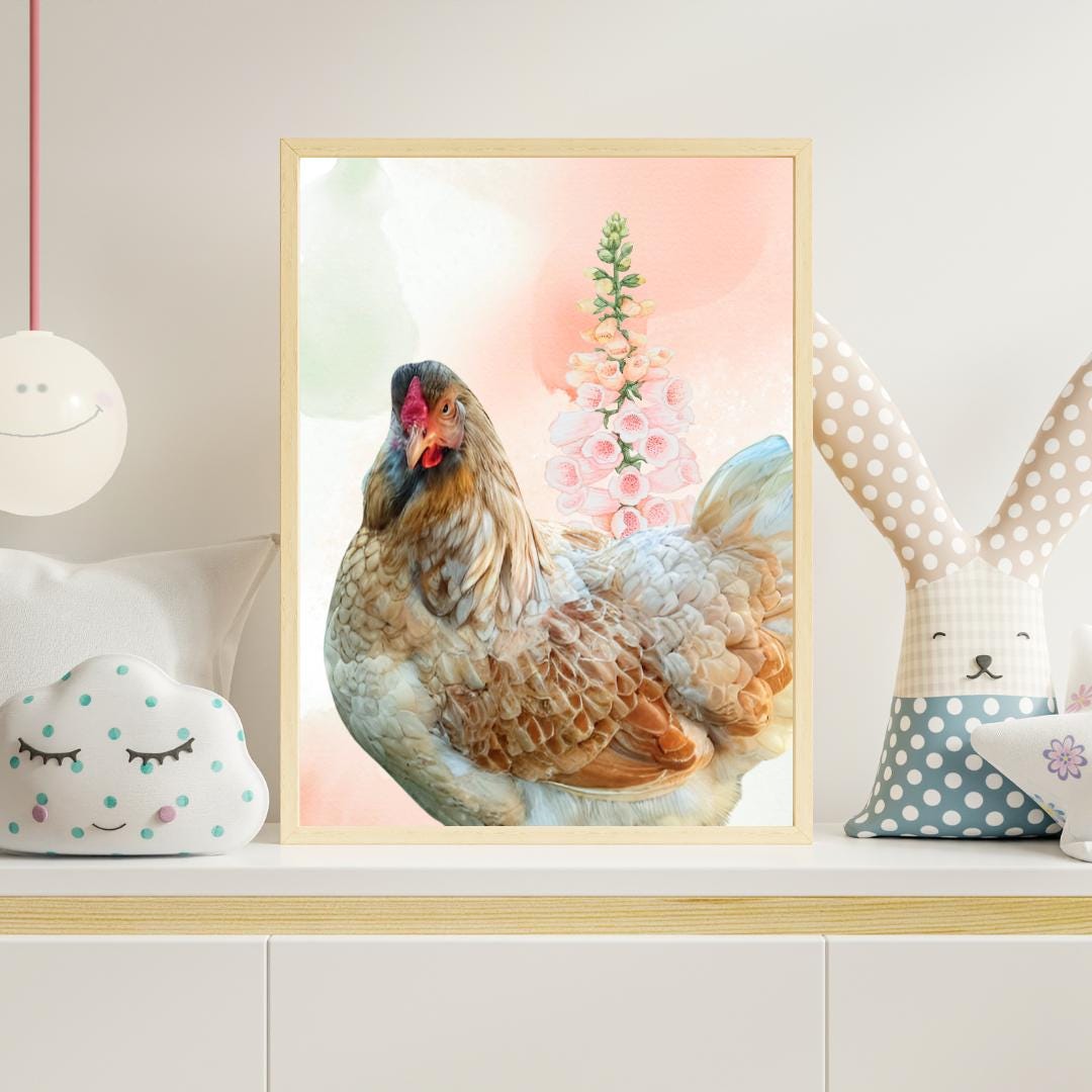 Nursery Chicken Print - Chicken Print, Chicken Wall Art, Chicken ...