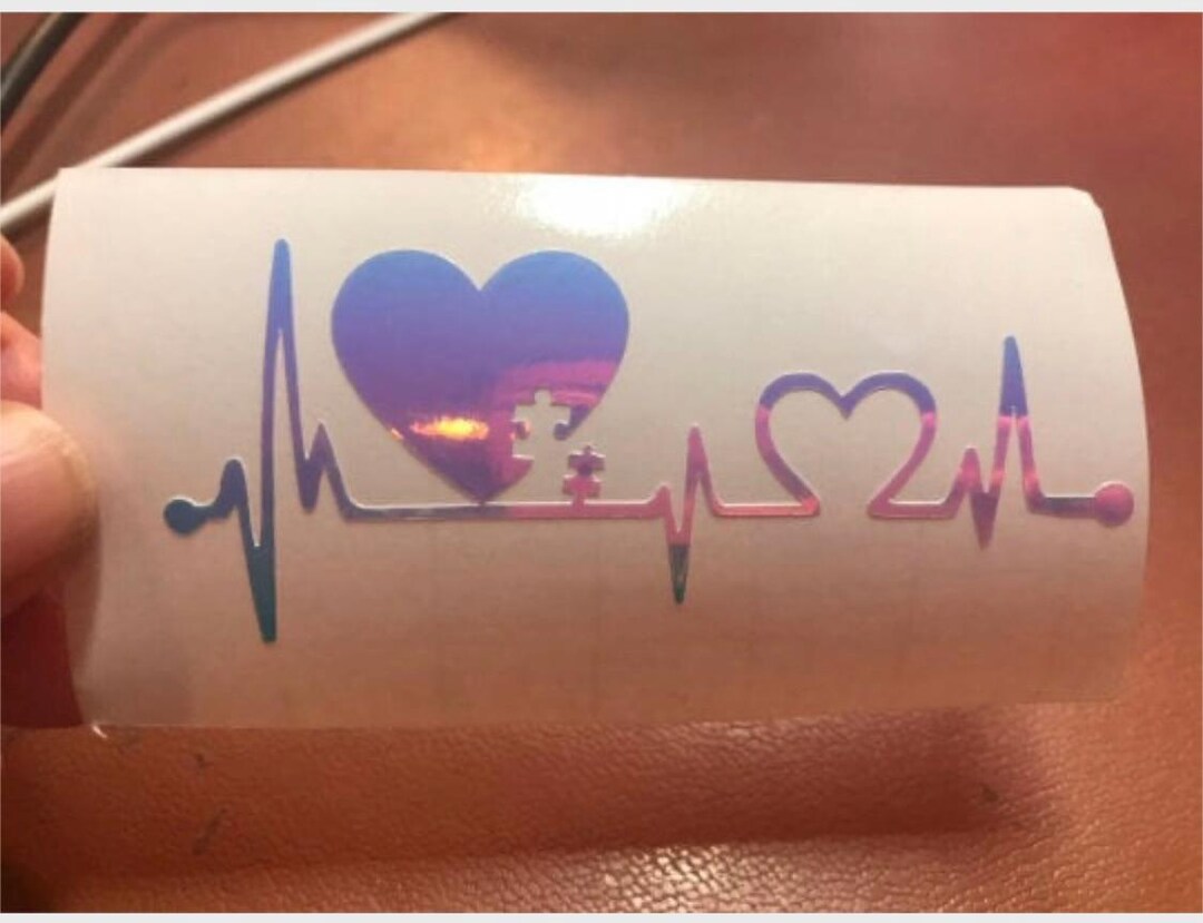 Autism Heartbeat Decal - Etsy