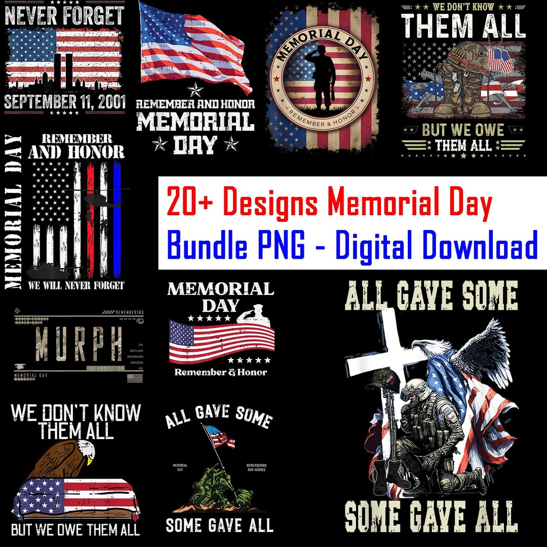 20+ Designs Memorial Day, Bundle Png, 4th of July Png, Patriotic Png ...