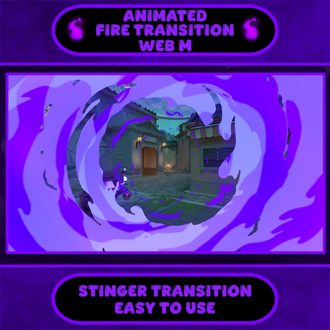 Purple Fire Twitch Transition Animated | Flame Stinger Webm | Stream ...