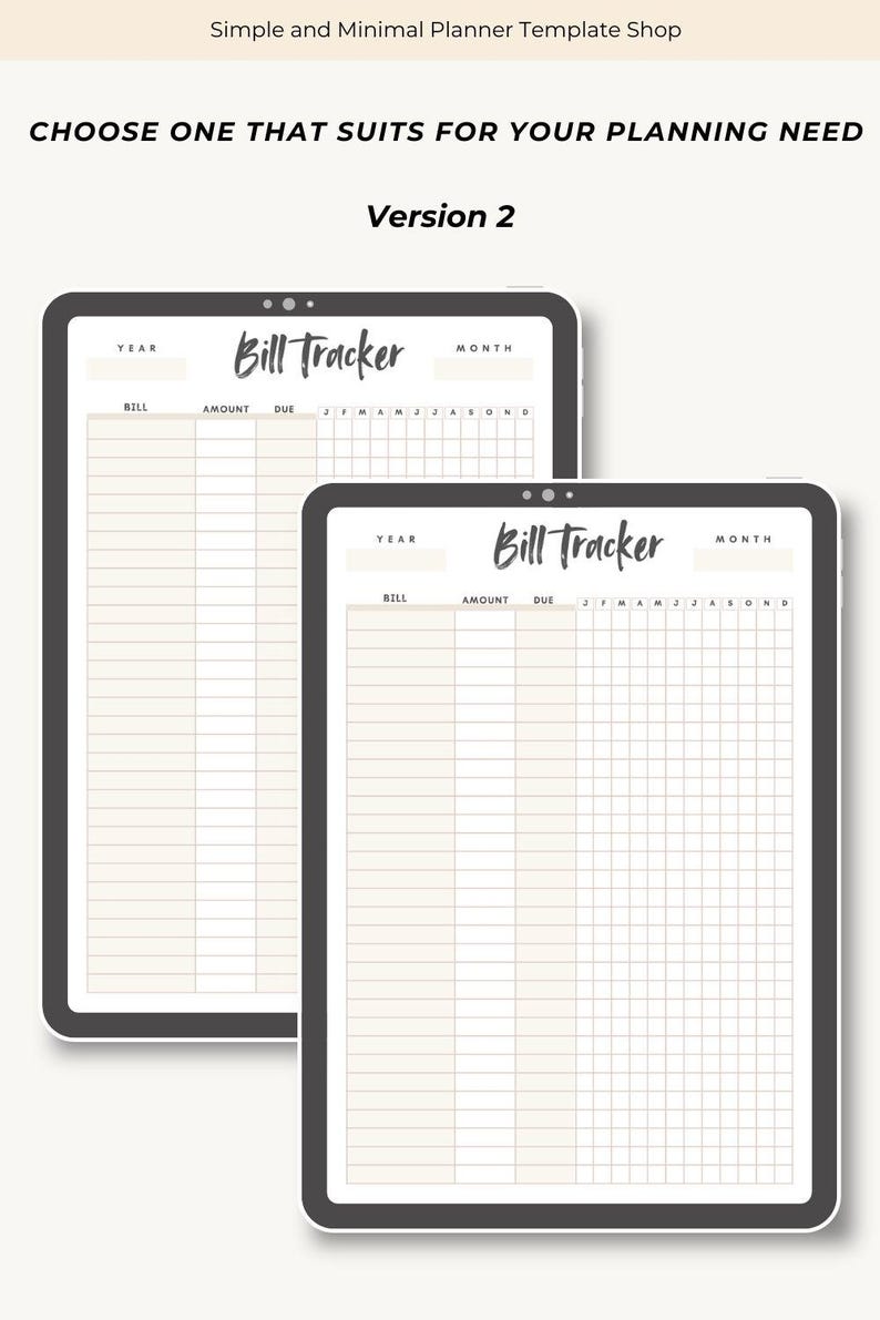 Monthly Bill Tracker Printable | Bill Tracker Template | Bill Organizer ...