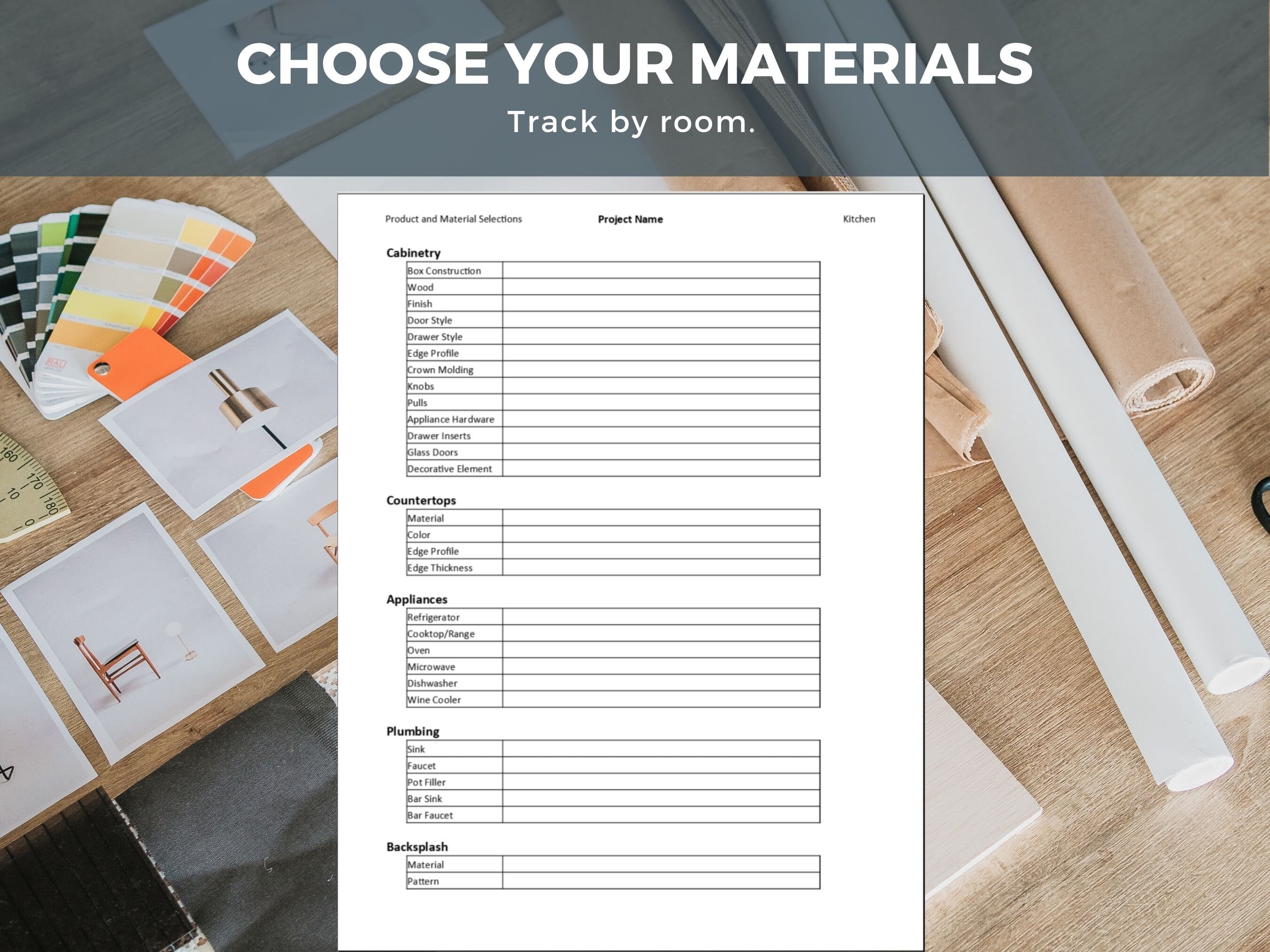 Client Selections Renovation Planner Project Tracker Template for ...