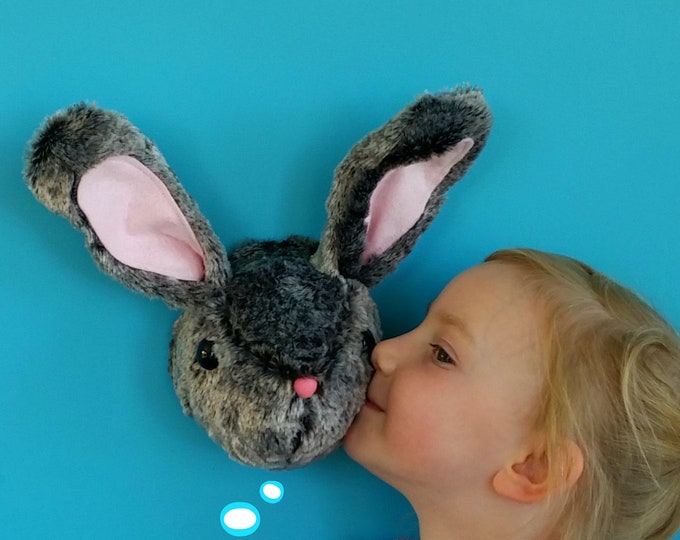 Bunny Head Sewing Pattern. Bob the Bunny. Rabbit Trophy Head. Faux ...