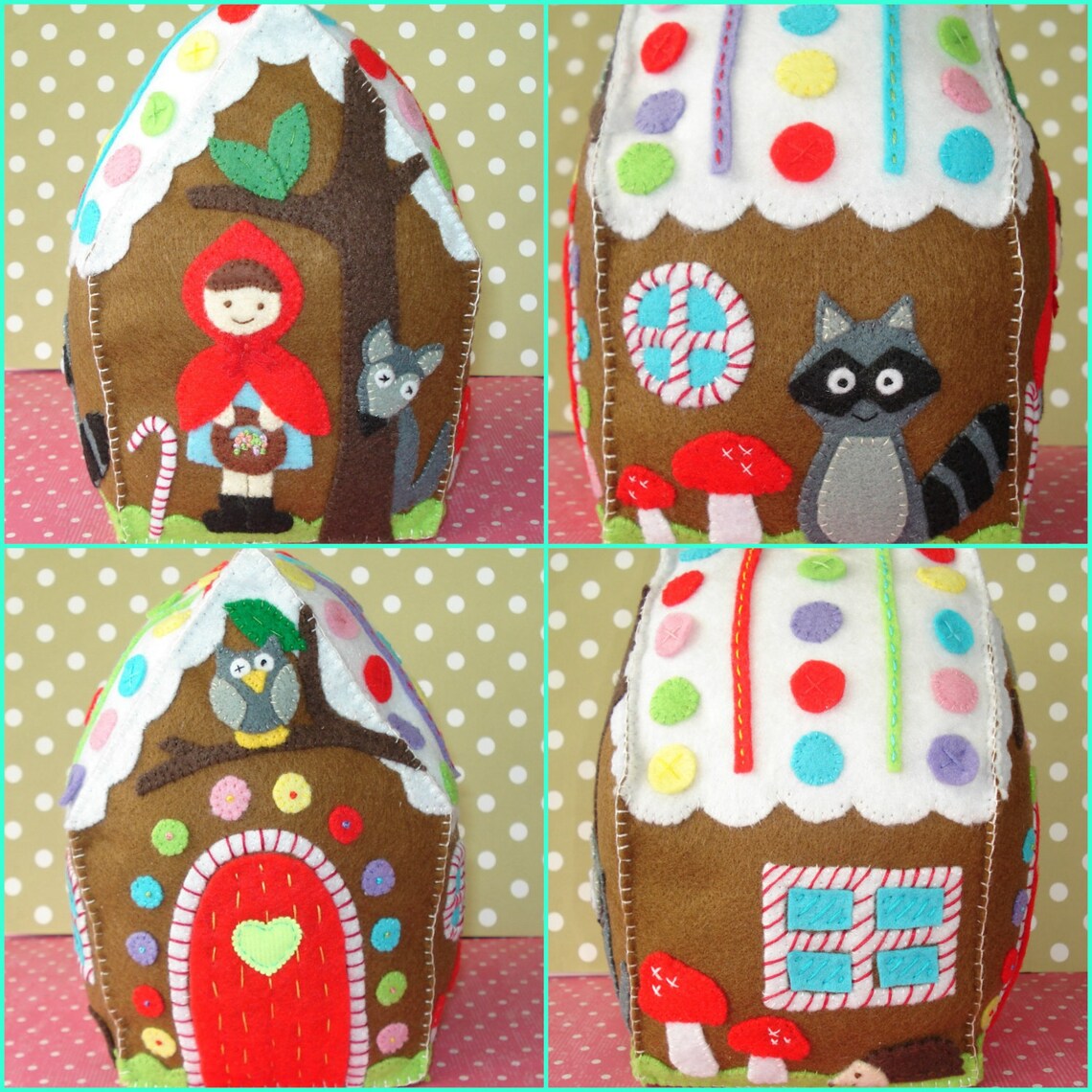 Felt Gingerbread House sewing pattern. Xmas ornament pdf. DIY | Etsy