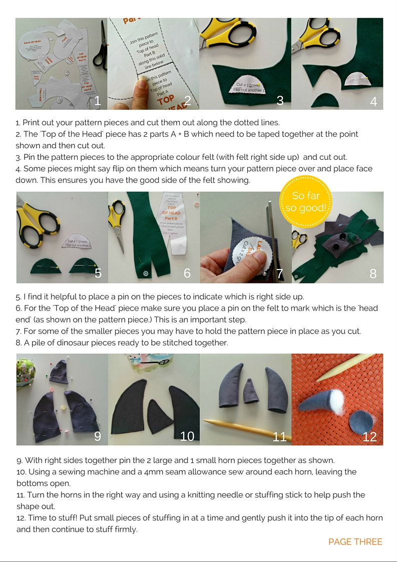 Dinosaur Head Sewing Pattern. Faux Taxidermy. Felt | Etsy UK