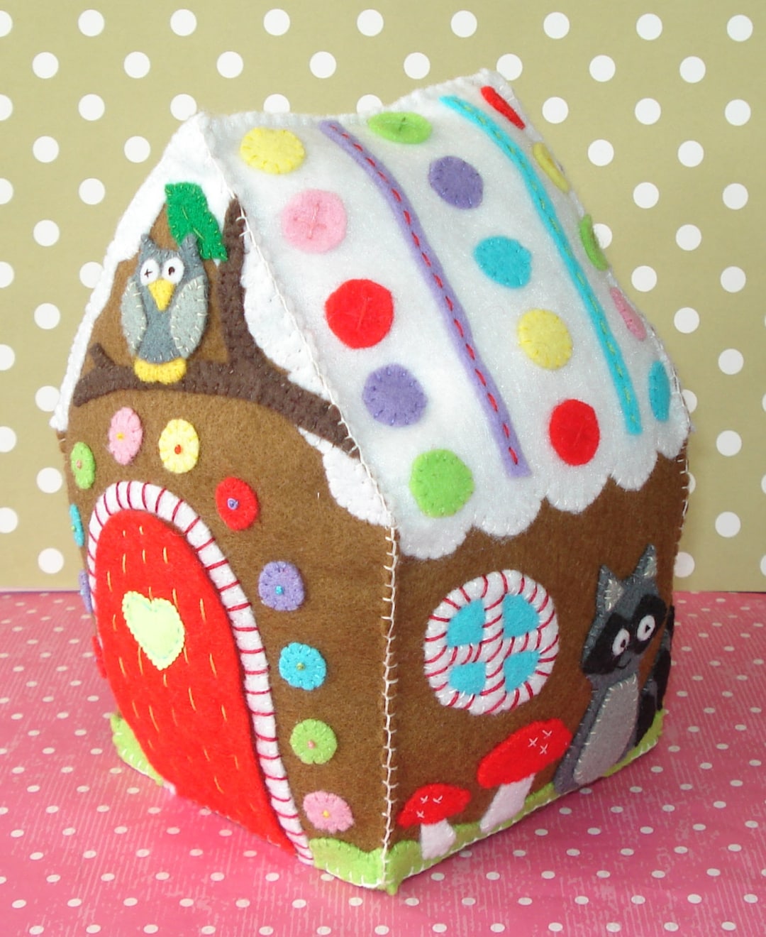 Felt Gingerbread House Sewing Pattern. Xmas Ornament Pdf. DIY Christmas ...